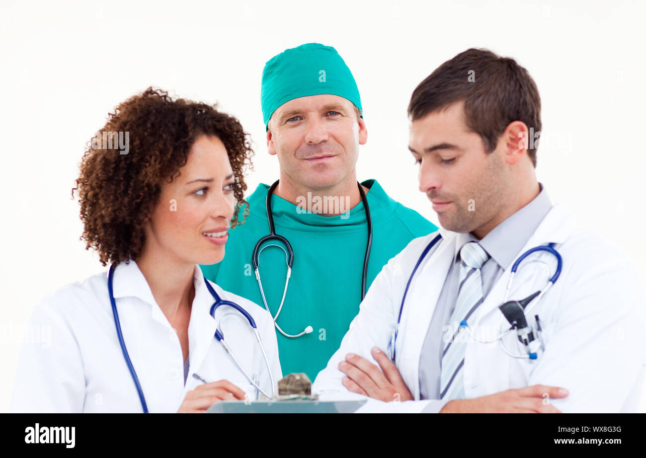 Group of united doctors looking at the camera Stock Photo - Alamy