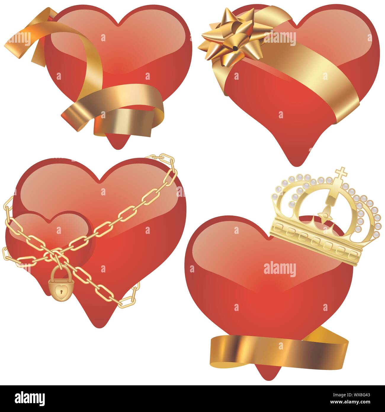 Glass Heart Collection Stock Vector Image & Art - Alamy