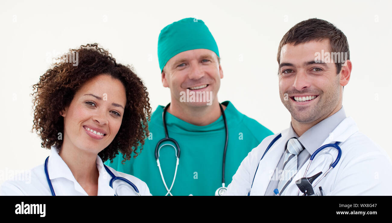 Group of doctors looking at the camera Stock Photo - Alamy
