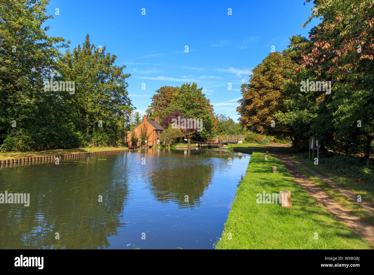View of New Haw Lock and the historic lock keeper's cottage on the ...