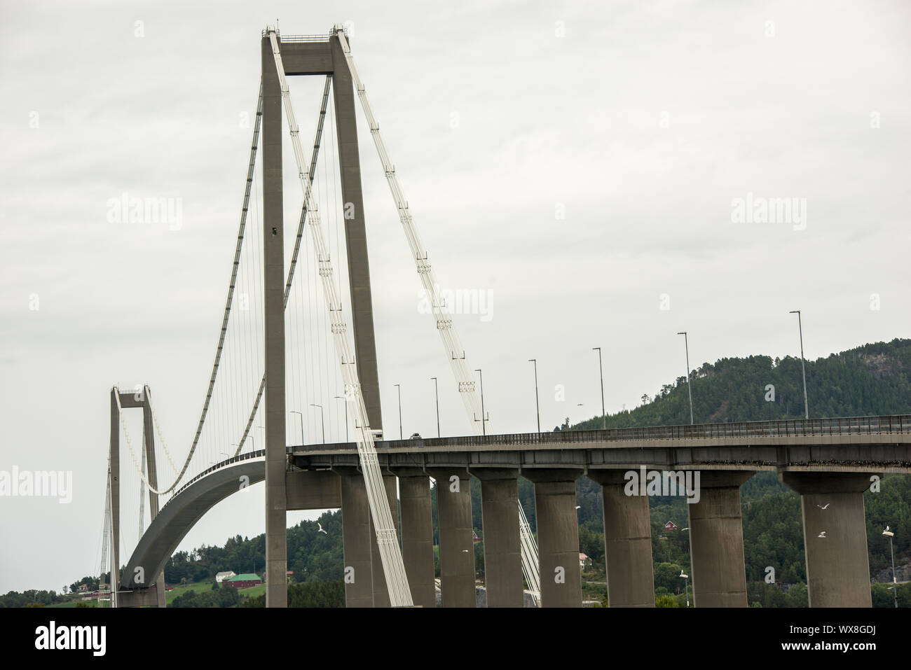 Suspension Bridge Gjemnessundbrua Stock Photo - Alamy