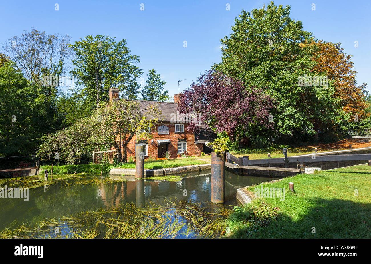 View of New Haw Lock and the historic lock keeper's cottage on the ...