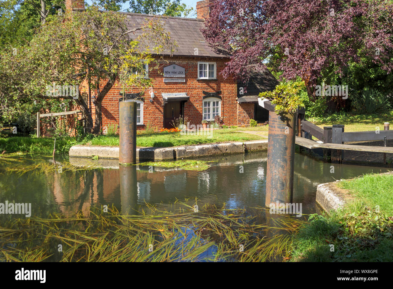 View of New Haw Lock and the historic lock keeper's cottage on the ...