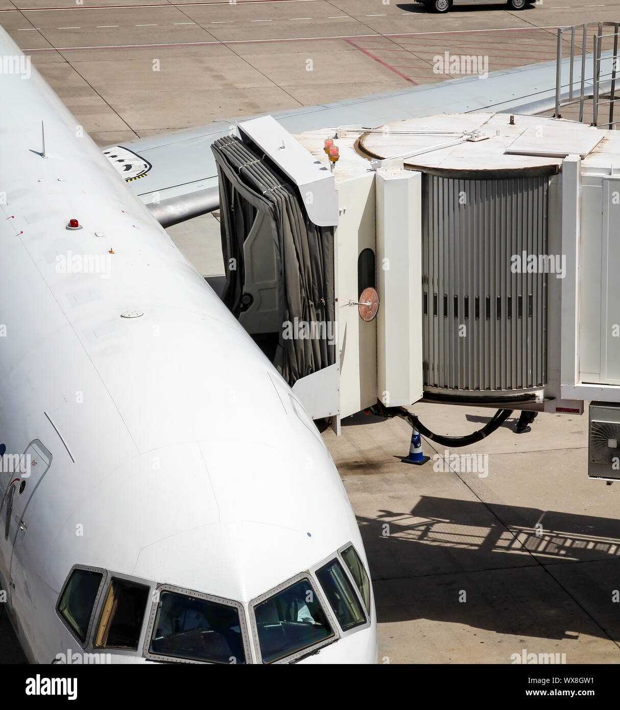 Airplane details, airport Stock Photo - Alamy