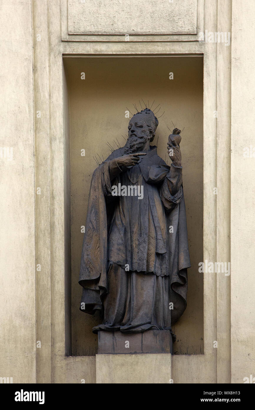 Statue of Saint bristling with needles Stock Photo - Alamy
