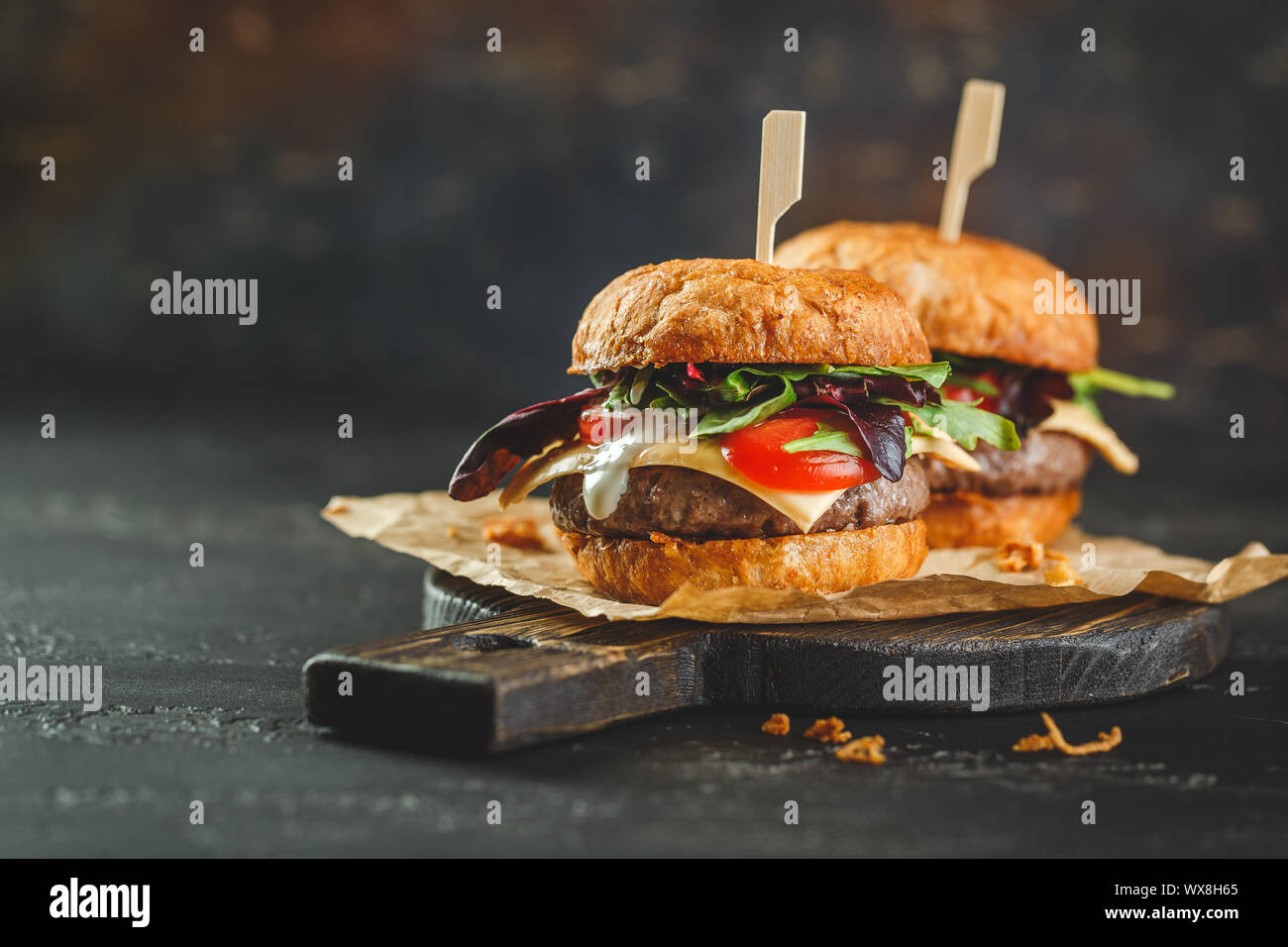 Two homemade burger Stock Photo - Alamy