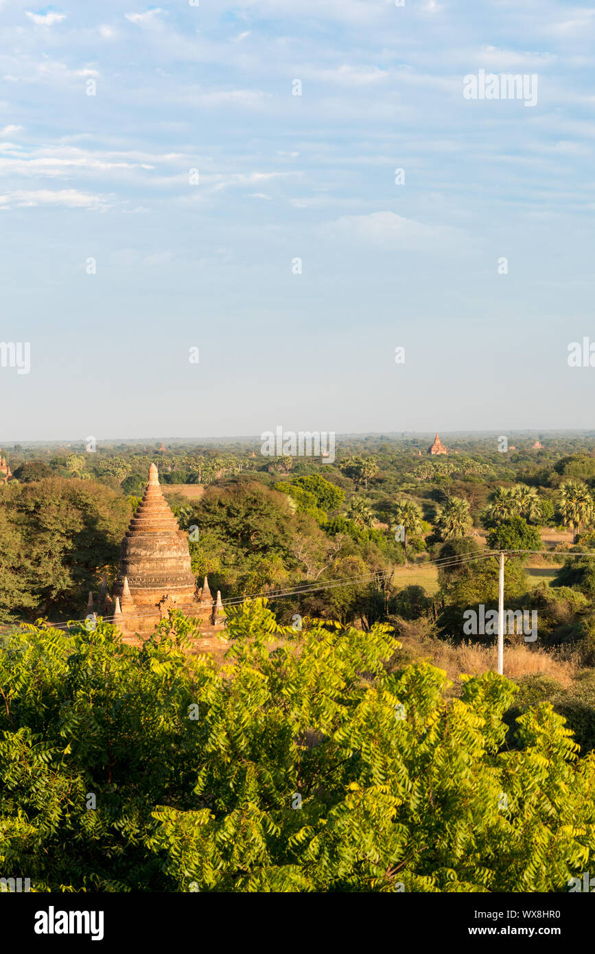 Vertical picture of spetacular view of nature and old temple in the ...