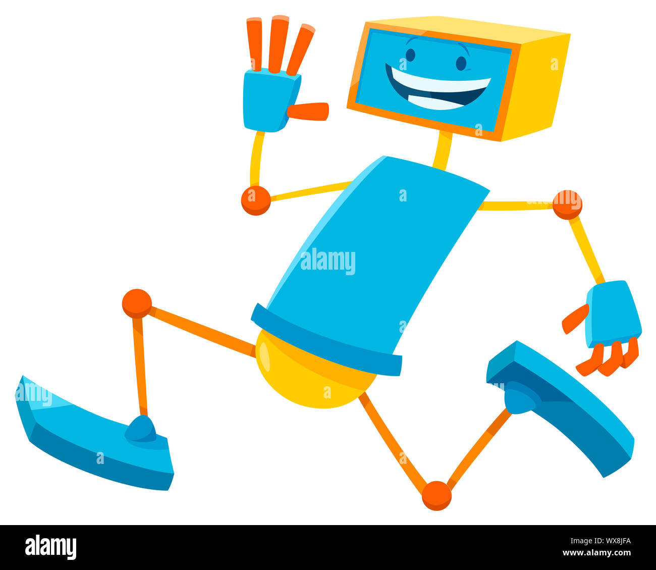 running robot cartoon comic character Stock Photo - Alamy