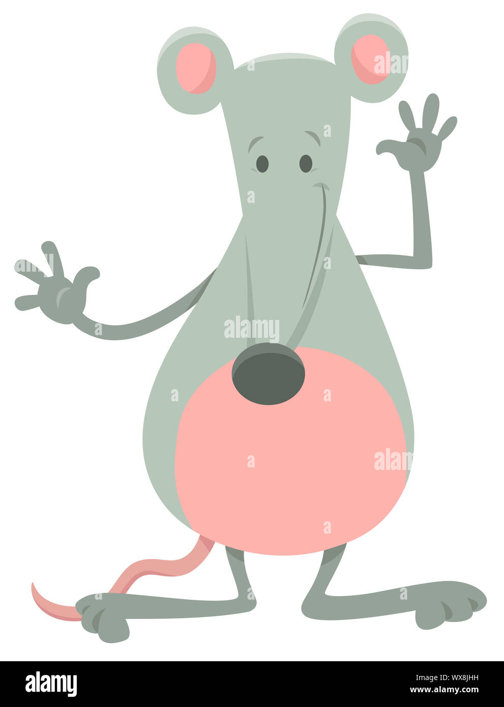 funny grey mouse animal character Stock Photo - Alamy