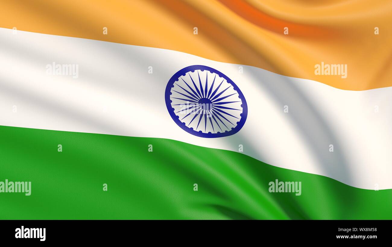Flag of India. Waved highly detailed fabric texture Stock Photo - Alamy