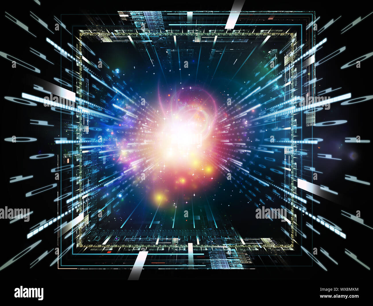 Backdrop design of technological and abstract design elements to ...