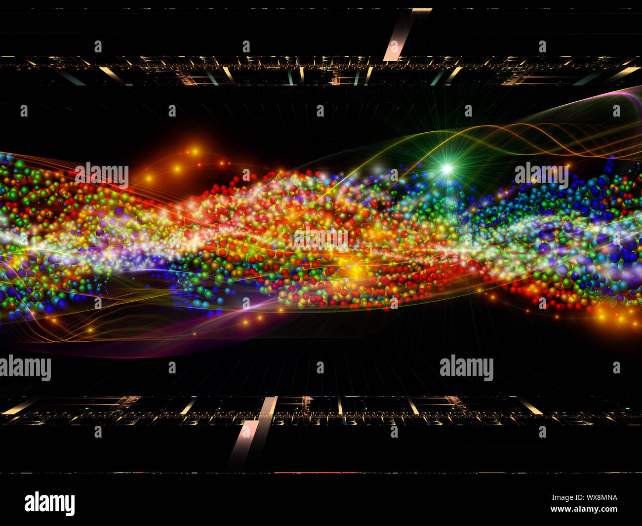 Backdrop of atomic particles in space to complement your design on the ...