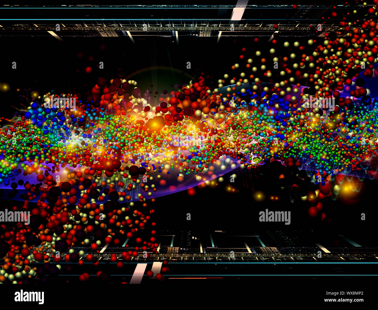 Backdrop design of molecular elements in space to provide supporting ...