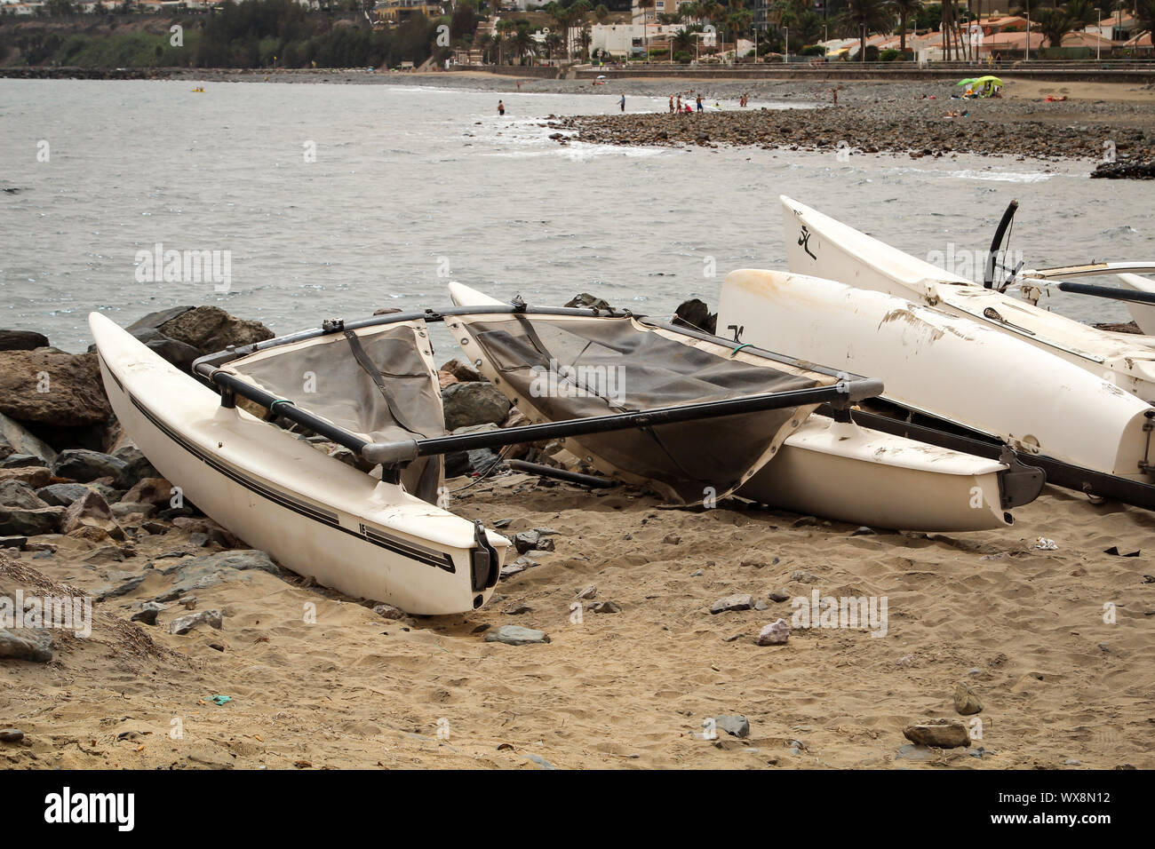 Old boats on the shore Stock Photo - Alamy