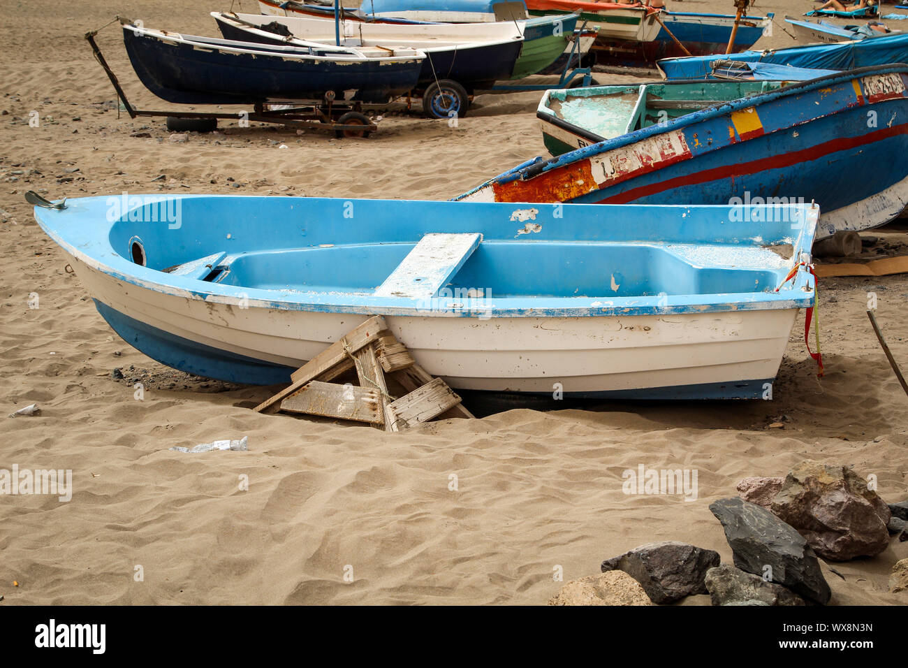 Old boats on the shore Stock Photo - Alamy
