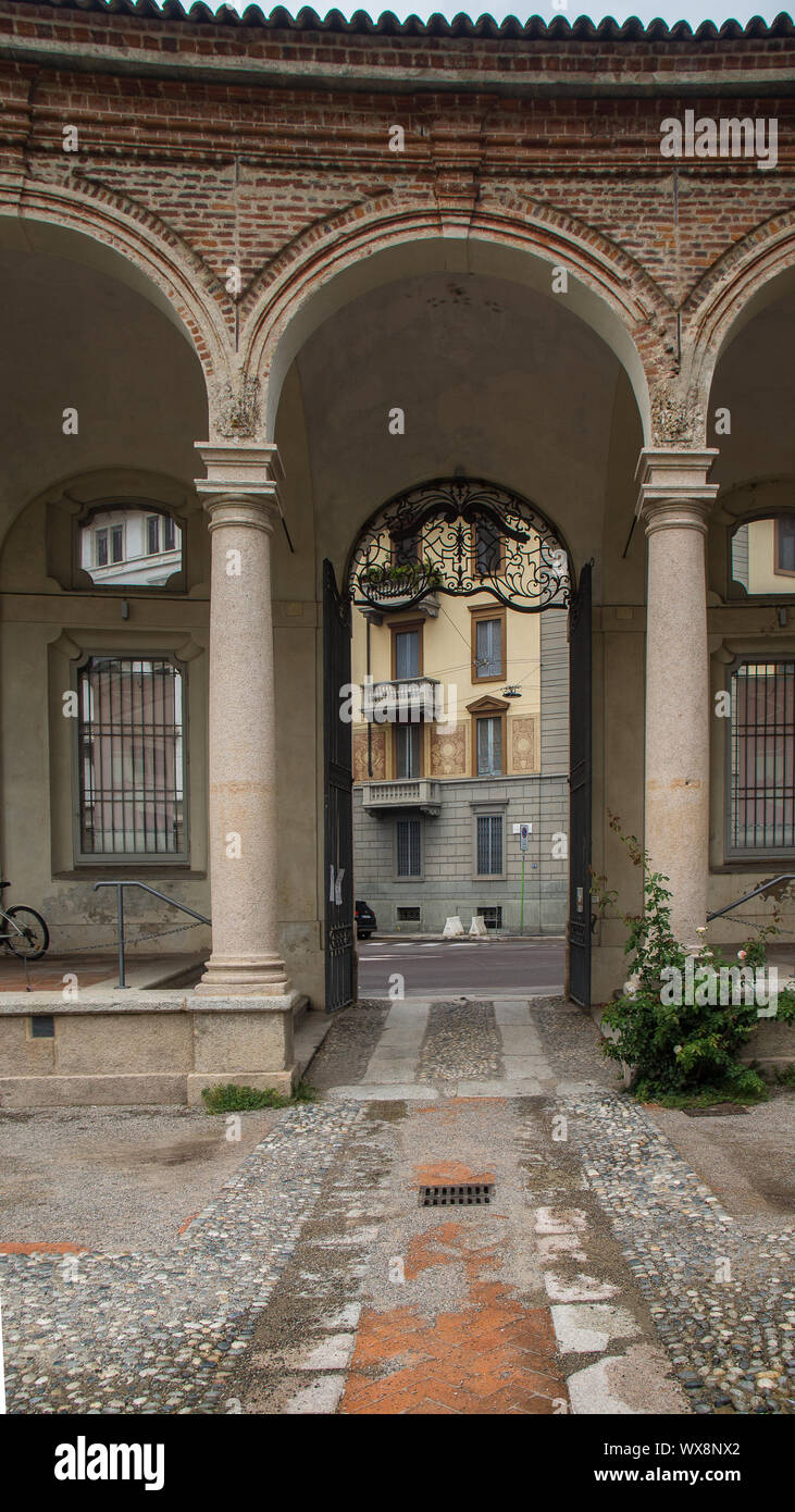 entrance of medieval park Stock Photo - Alamy