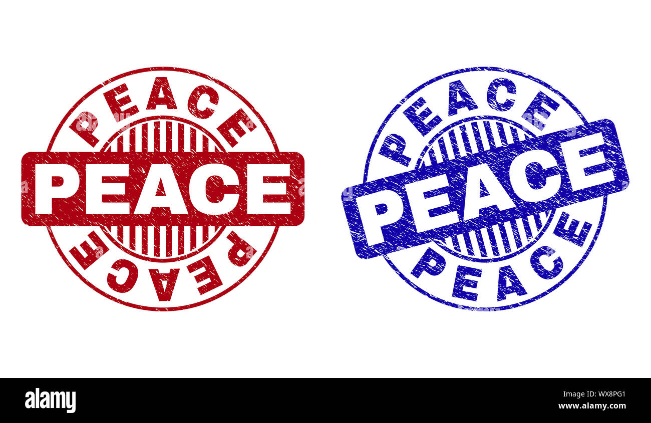 Grunge PEACE Textured Round Stamps Stock Photo - Alamy