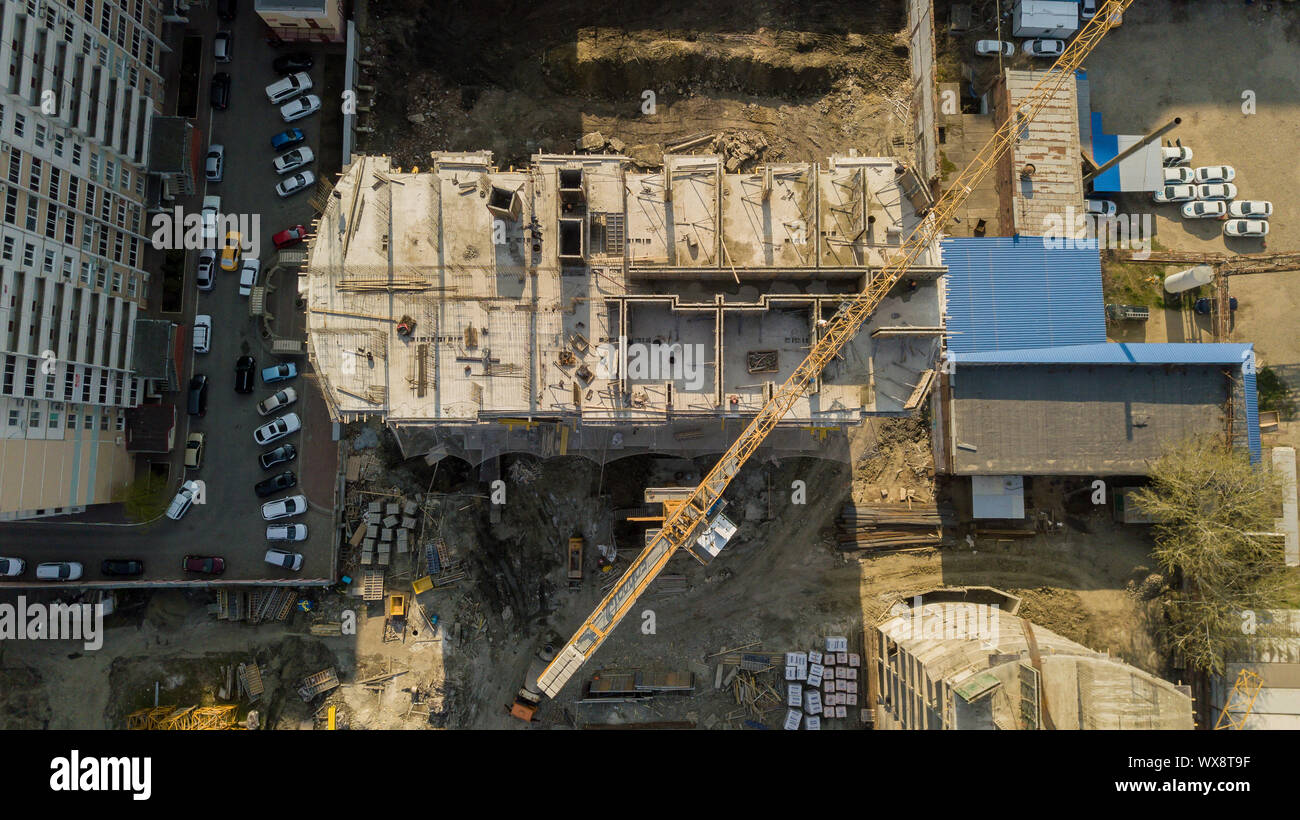 Construction of modern high-rise buildings. Phased construction of ...