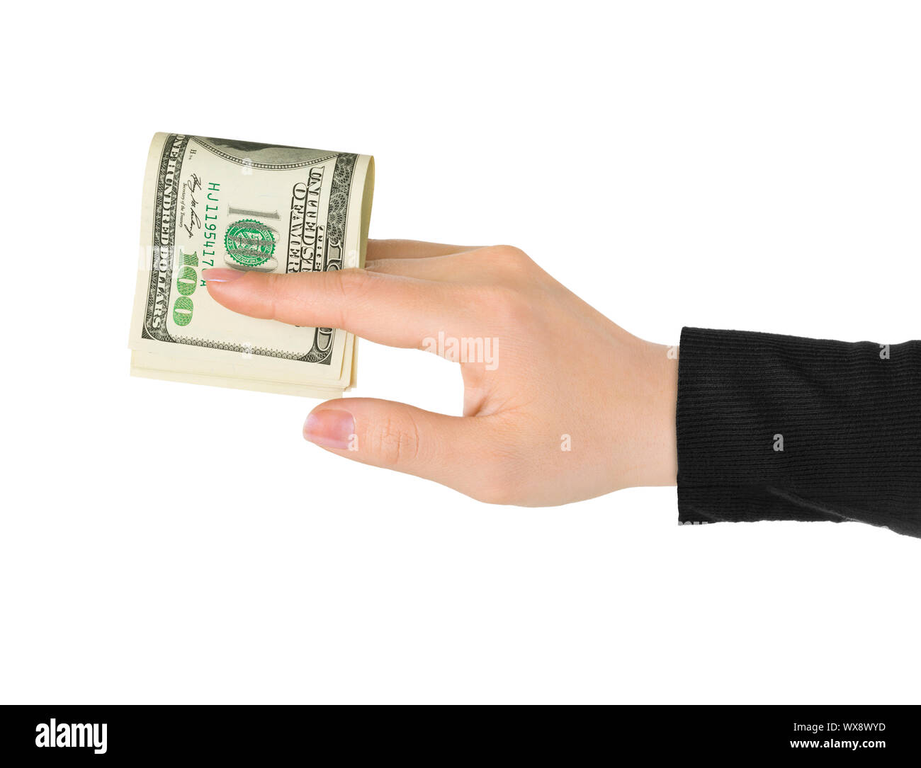 Hand giving money Stock Photo - Alamy