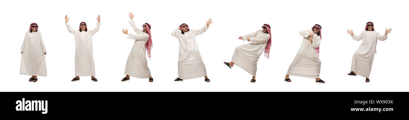 Happy arab man isolated on white Stock Photo - Alamy