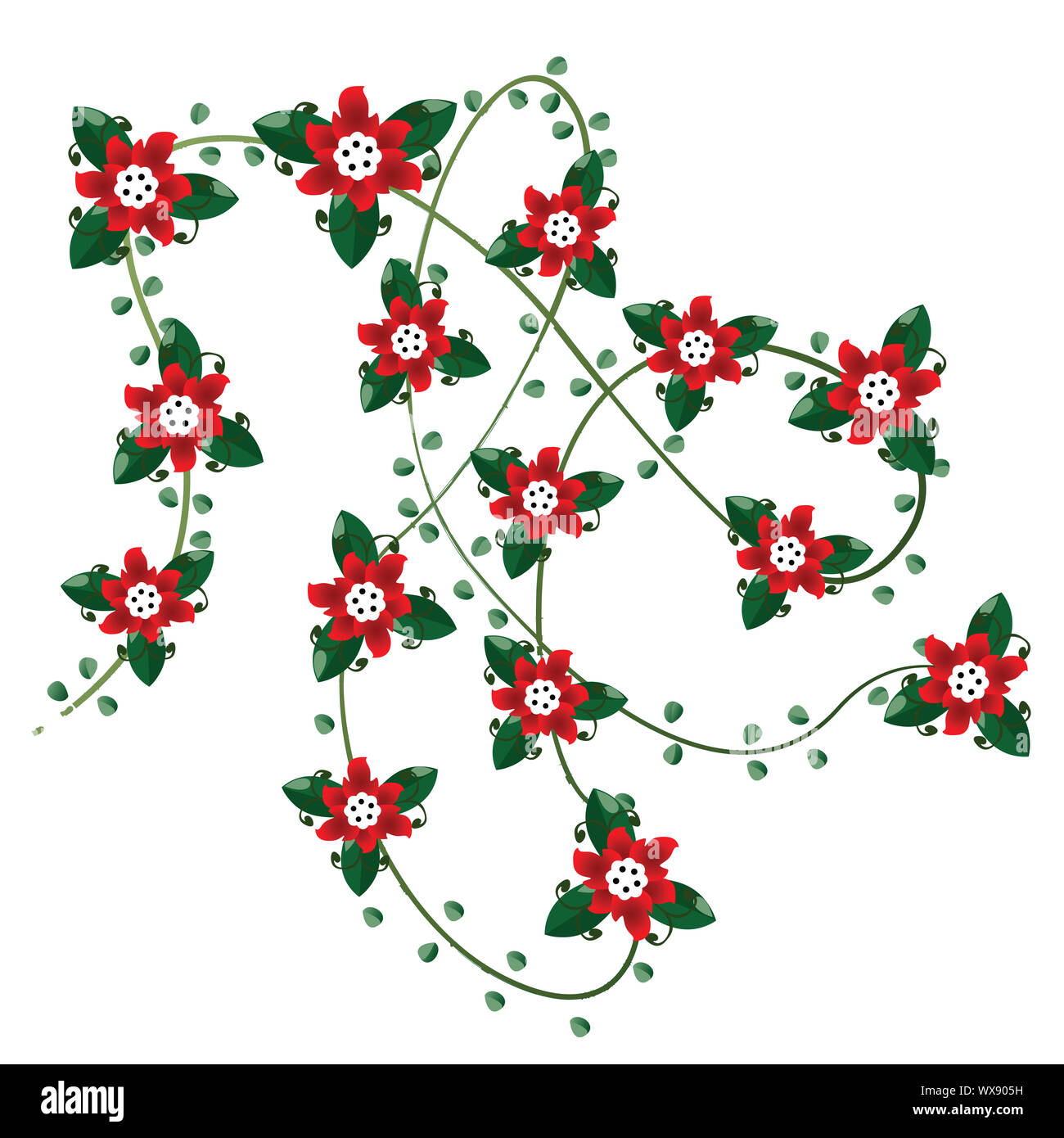 Ornamental design with flowers Stock Photo - Alamy