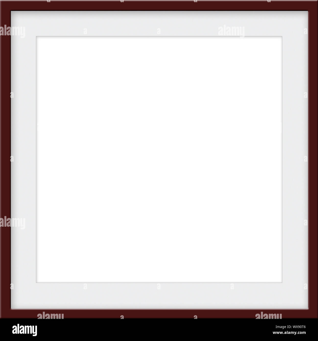 Cherry wood square frame with an off white colored mat with room for ...