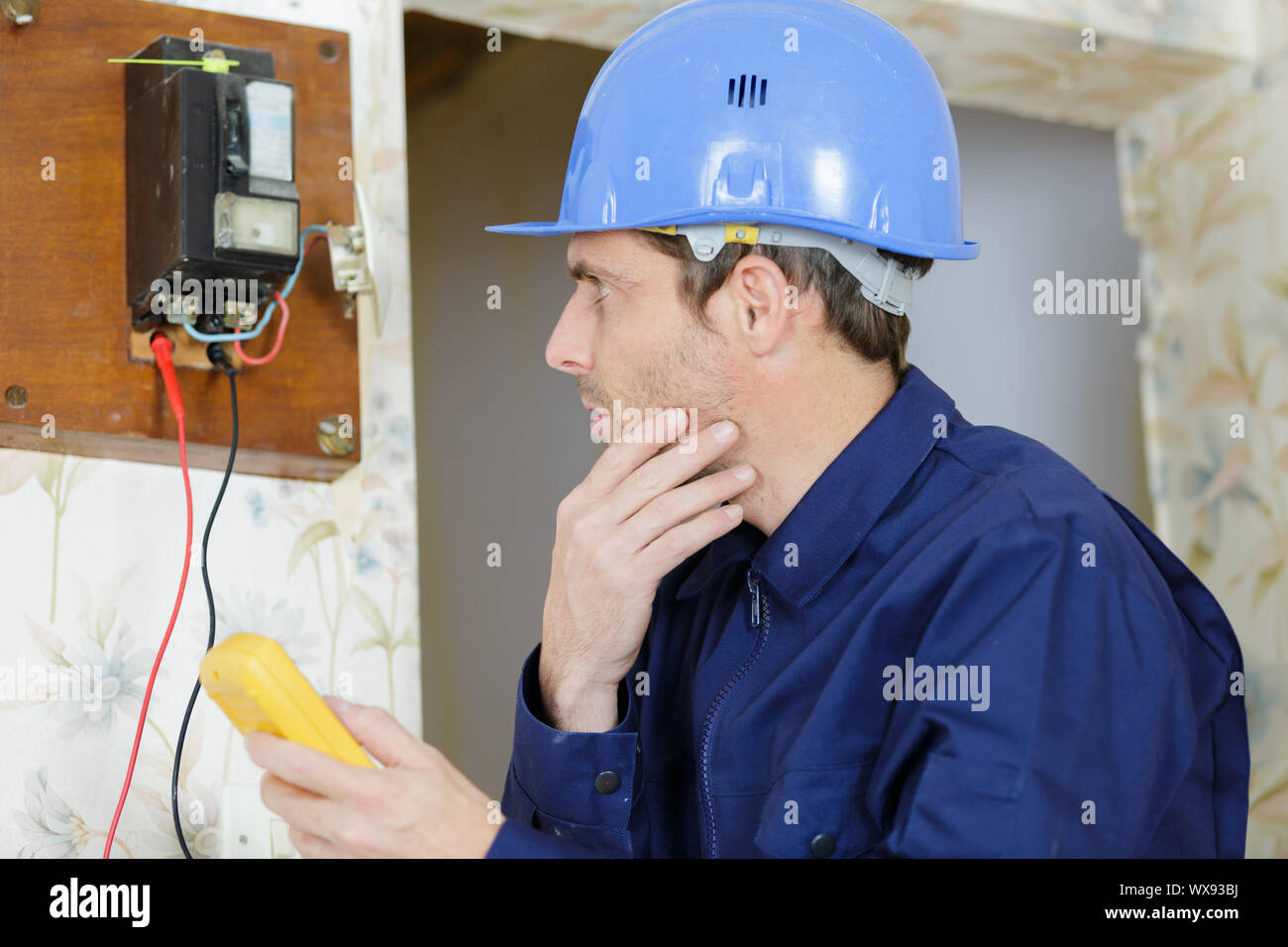 technician working in electrical terminal box Stock Photo - Alamy