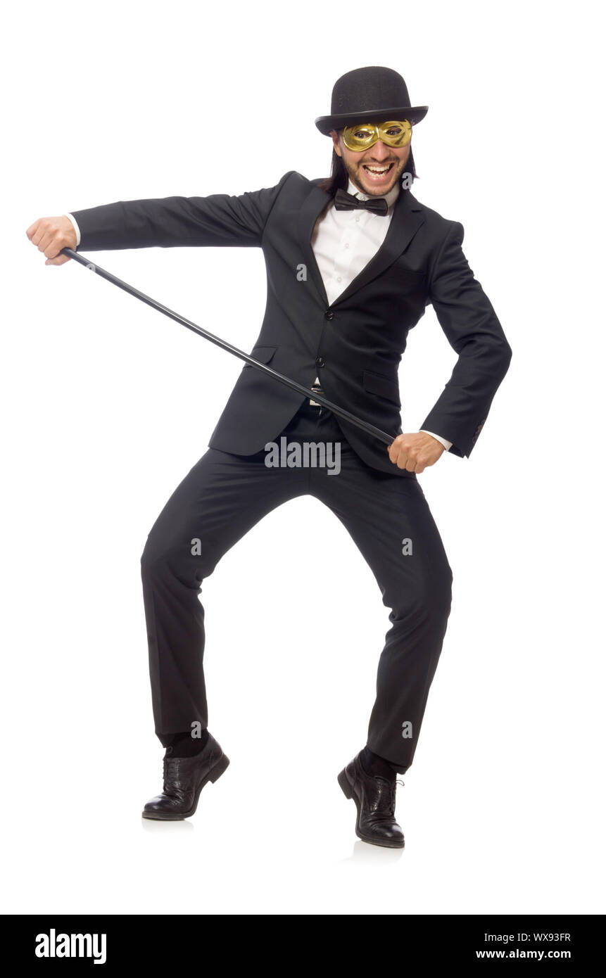 Funny man isolated on white background Stock Photo - Alamy