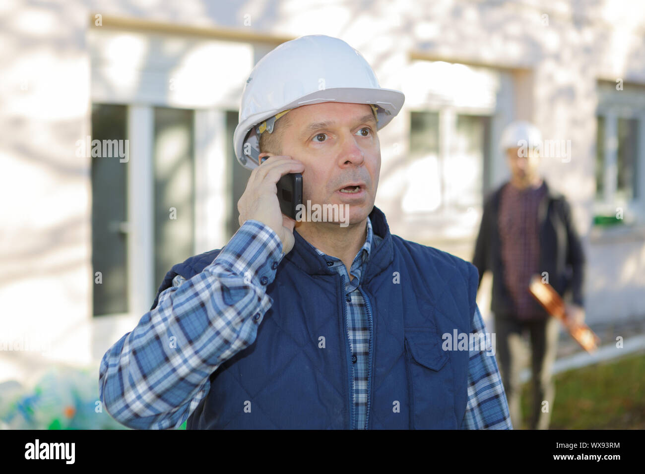 construction manager telephone Stock Photo - Alamy