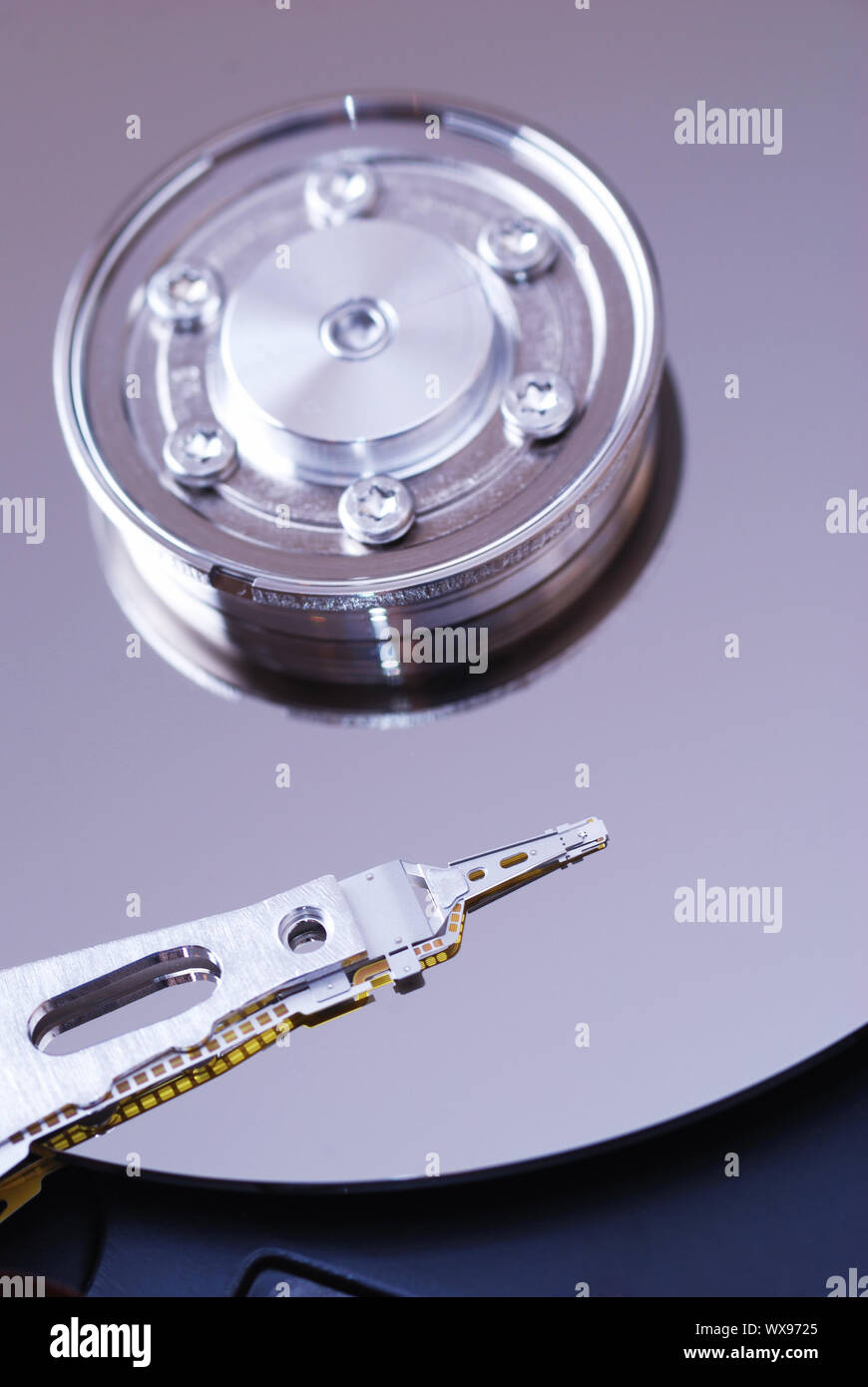Computer Hard Drive close up. Toned Stock Photo - Alamy