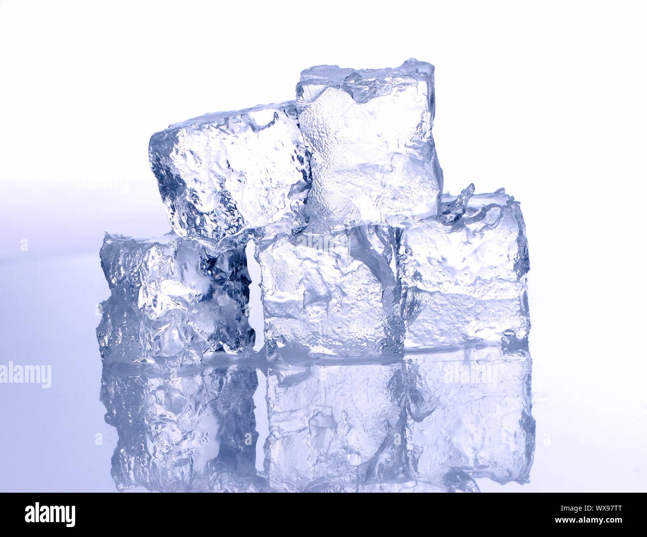 Ice cube group with reflection Stock Photo - Alamy
