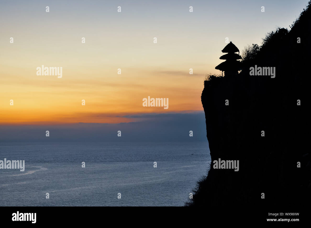 Uluwatu temple sunset landscape view, Bali, Indonesia Stock Photo - Alamy