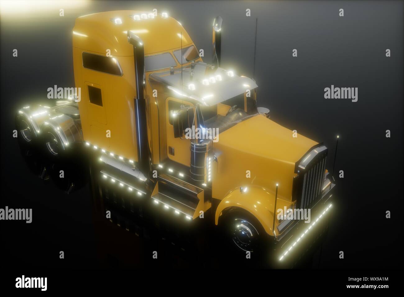 bright american lorry track in studio Stock Photo - Alamy
