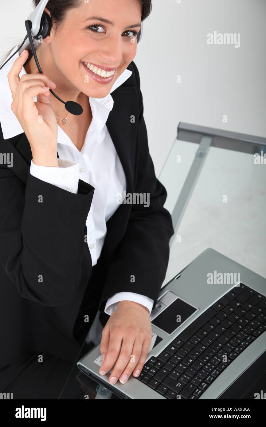 Secretary at work Stock Photo - Alamy