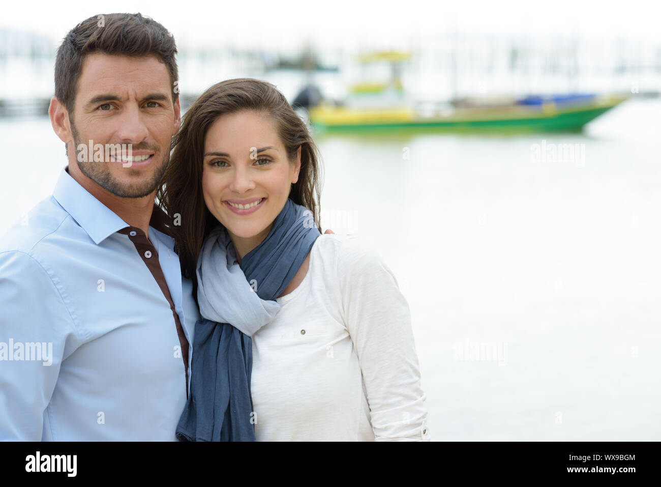 couple on a port posing Stock Photo - Alamy