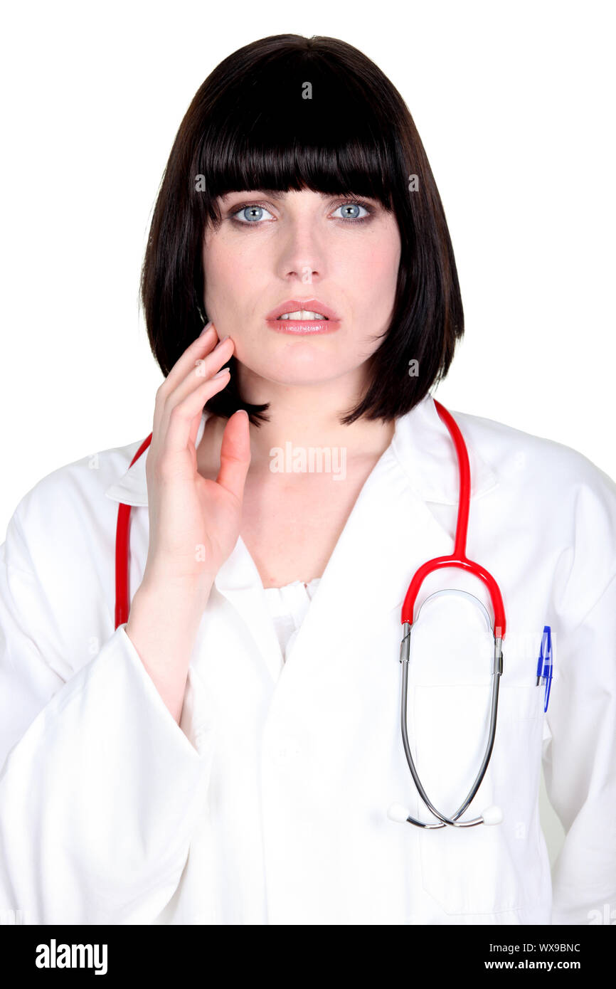 Female doctor worried Stock Photo - Alamy