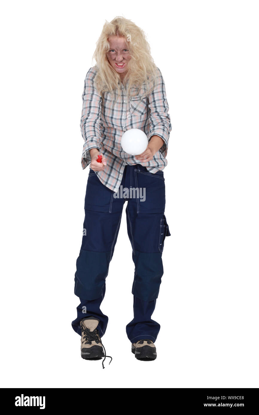 An electrocuted woman Stock Photo - Alamy