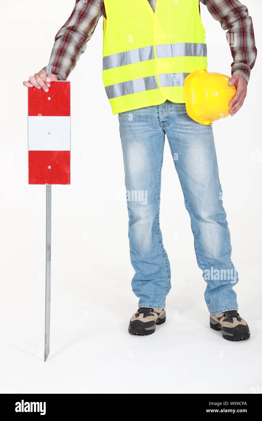 Construction worker directing traffic hi-res stock photography and ...