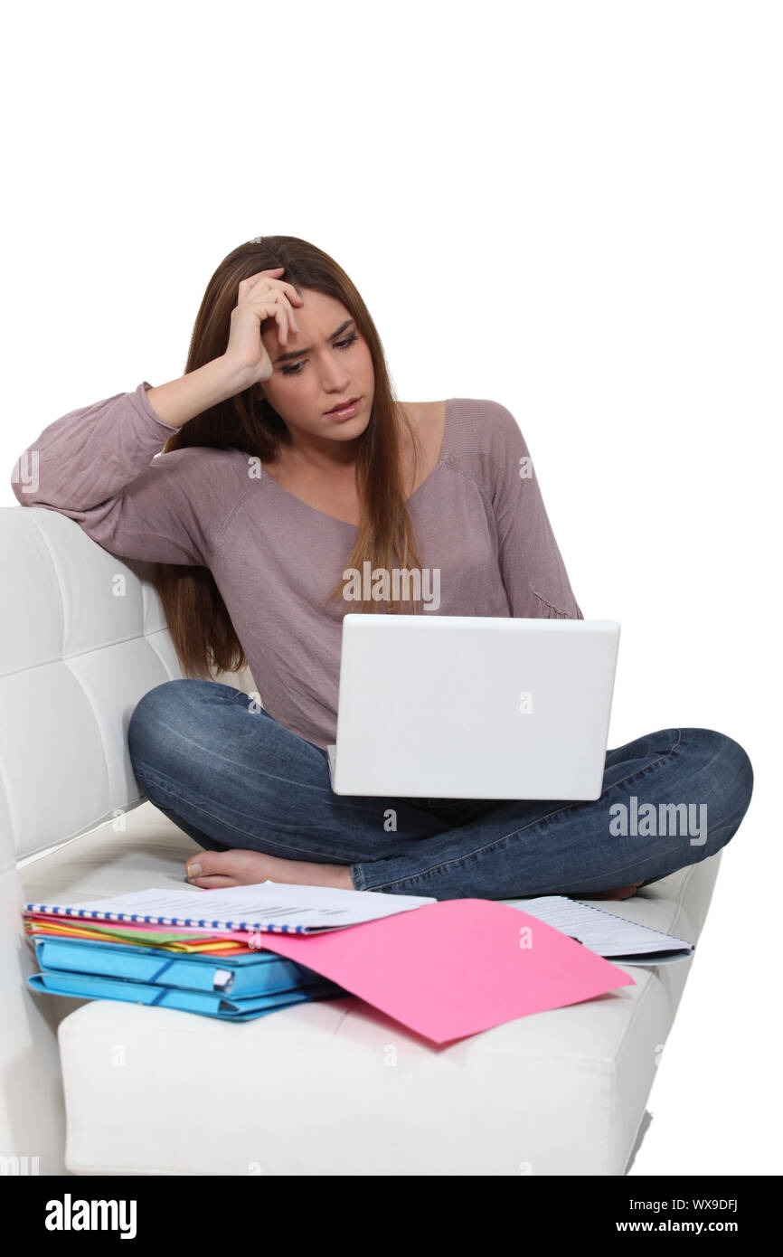Stressed university student Stock Photo - Alamy