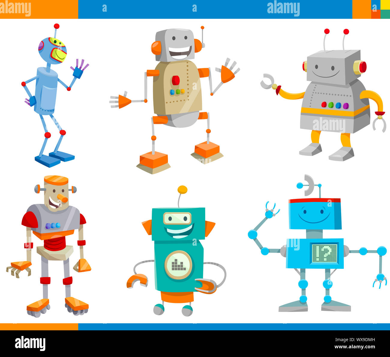 Cartoon Fantasy Robot Characters Set Stock Photo - Alamy