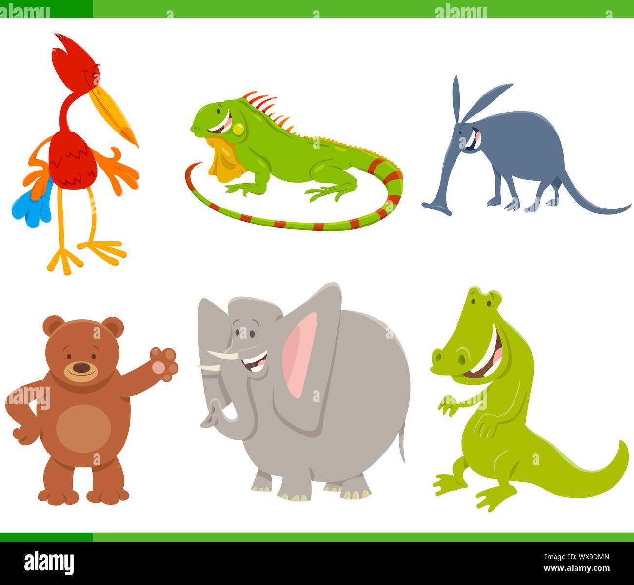 cute cartoon animal characters set Stock Photo - Alamy