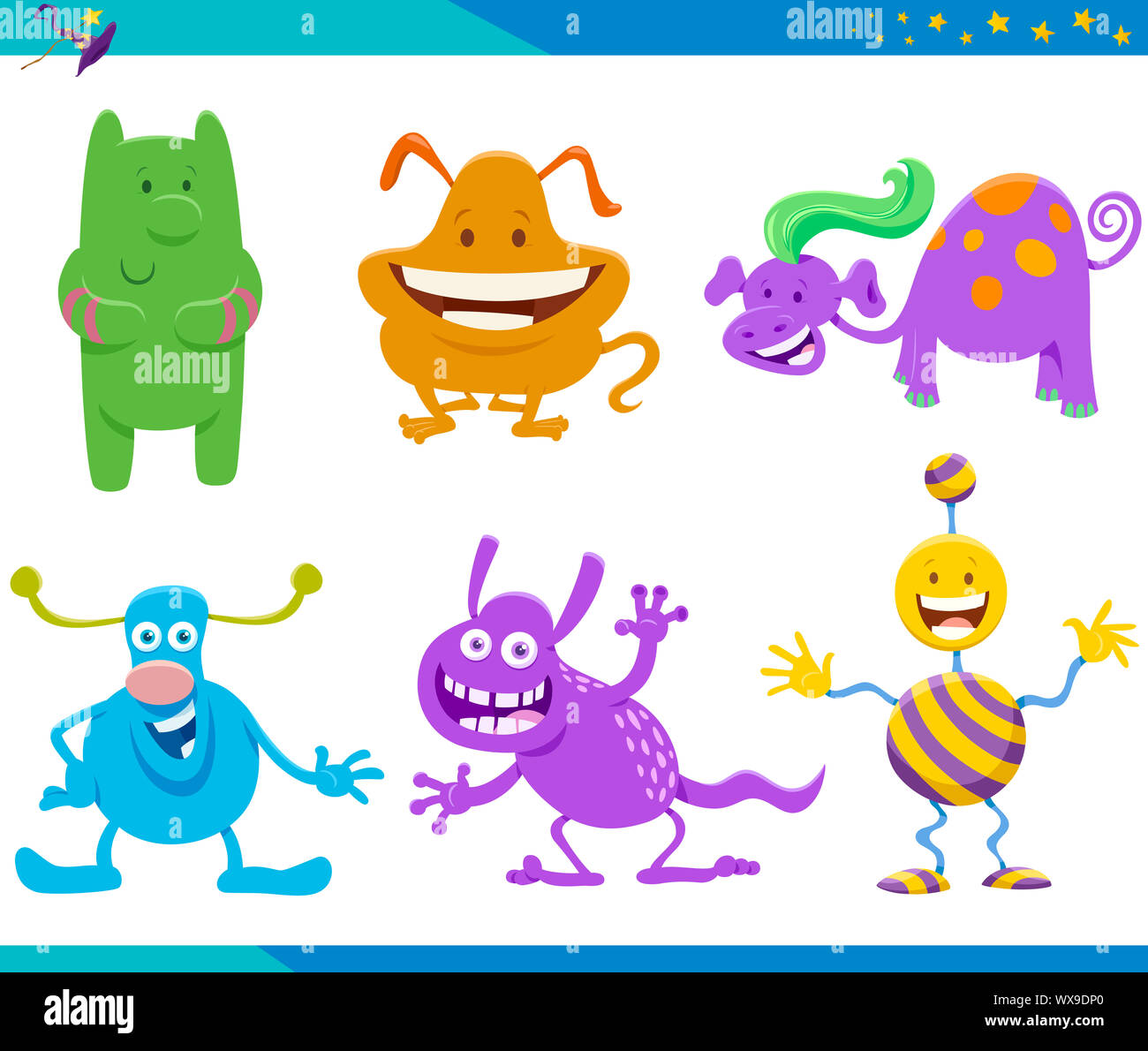 Cartoon Fantasy Monster and Alien Characters set Stock Photo - Alamy