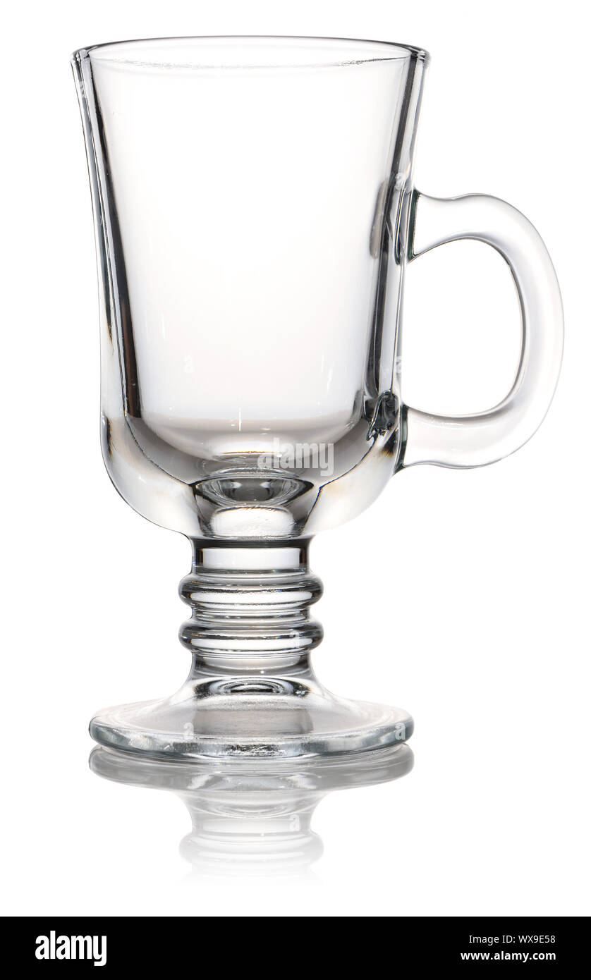 Empty glass isolated on white background with soft reflection Stock ...