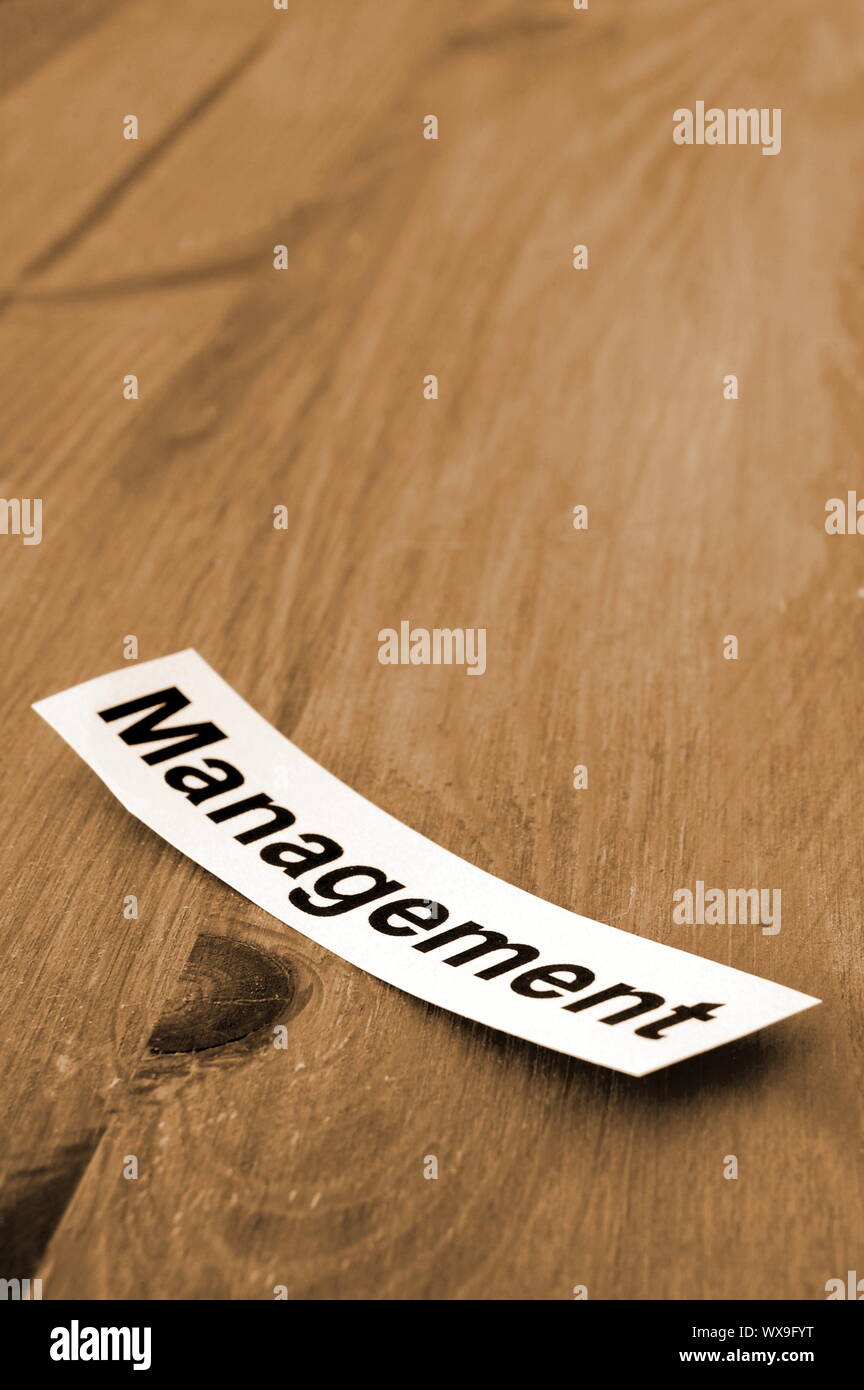 word management written on paper ands space for text message Stock ...