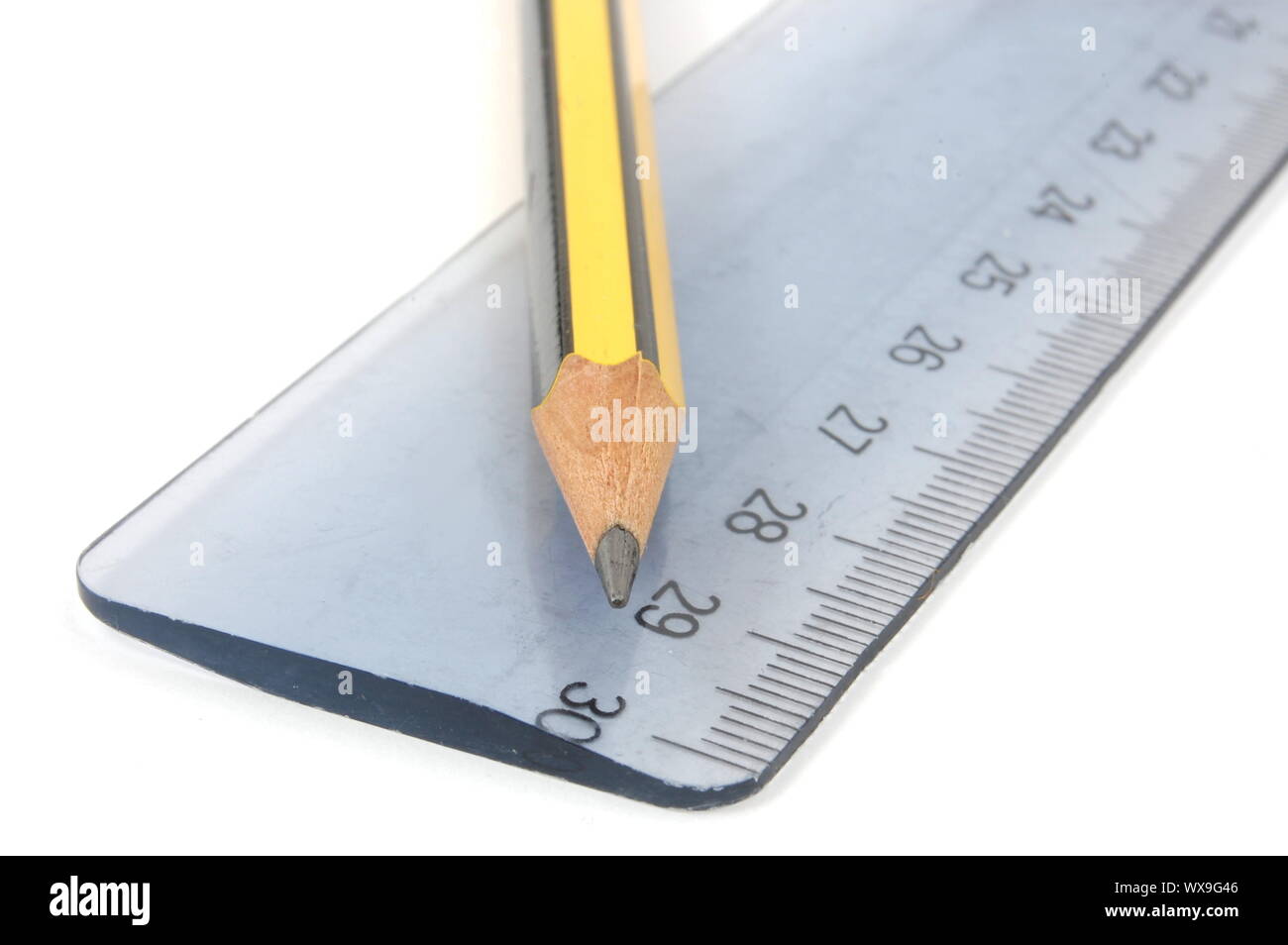 pencil and ruler isolated on white background Stock Photo - Alamy