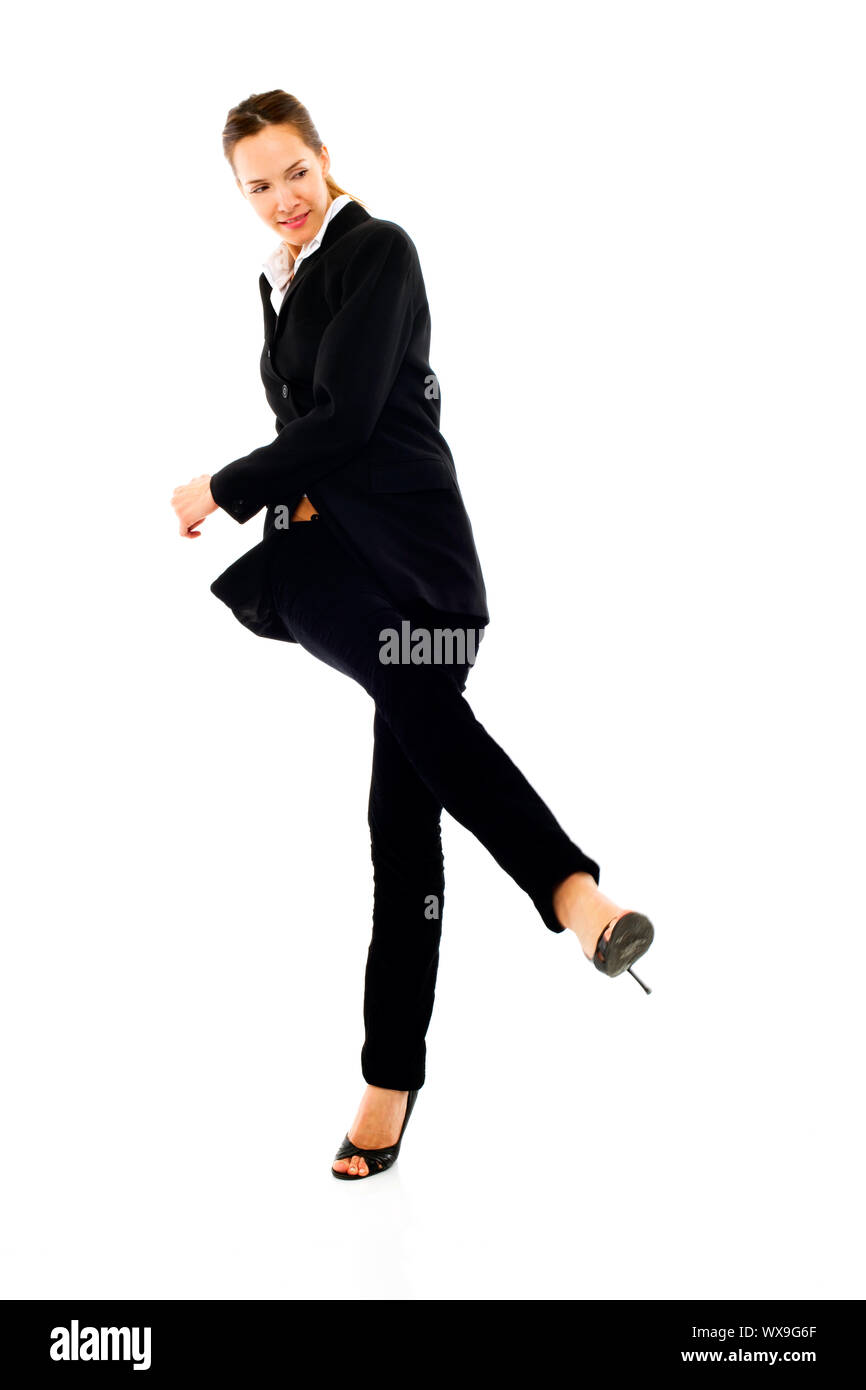 Business woman high kick hi-res stock photography and images - Alamy