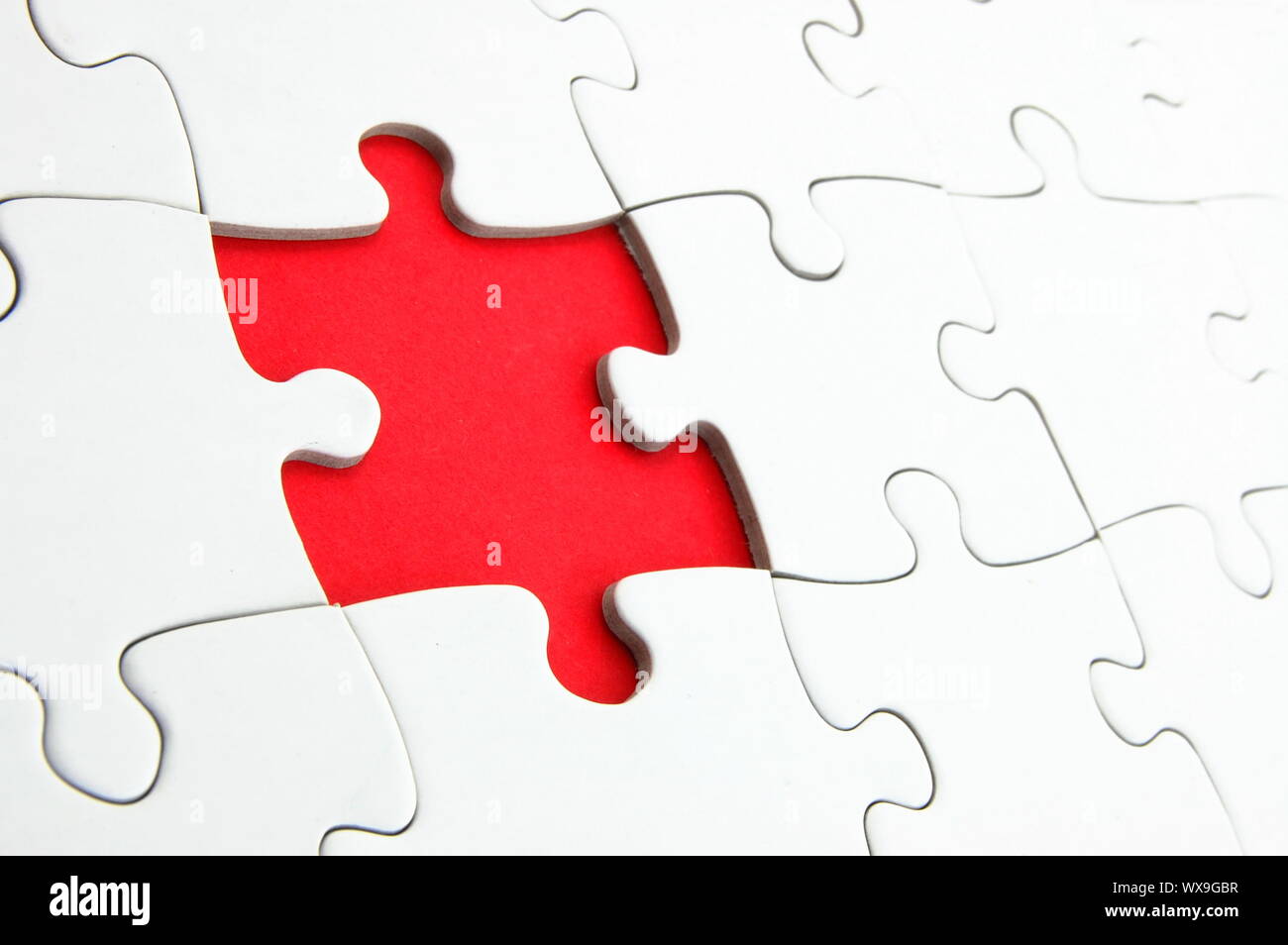 puzzle with missing piece showing concept for problem and solution ...