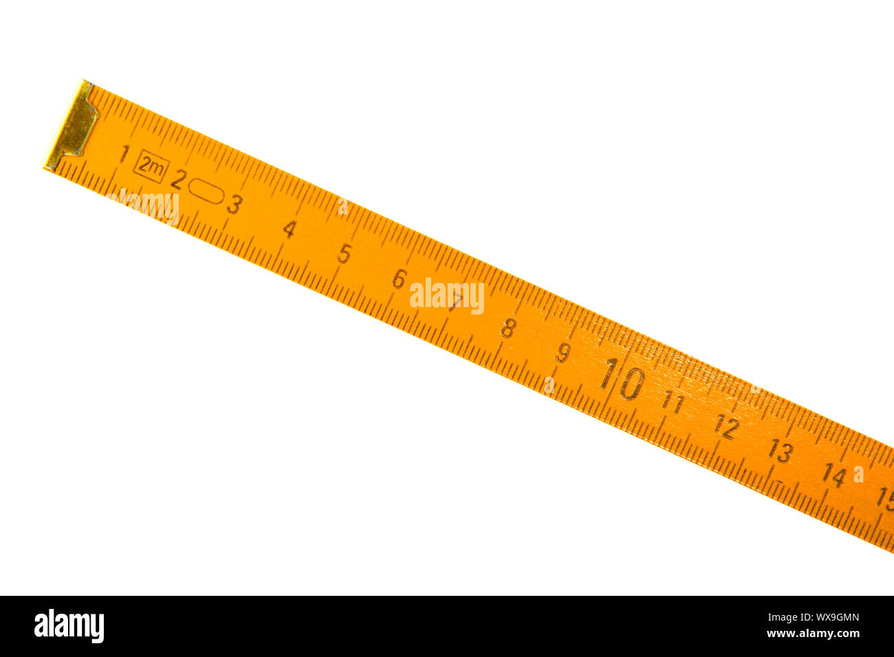 Wooden measuring meter isolated on white background Stock Photo - Alamy