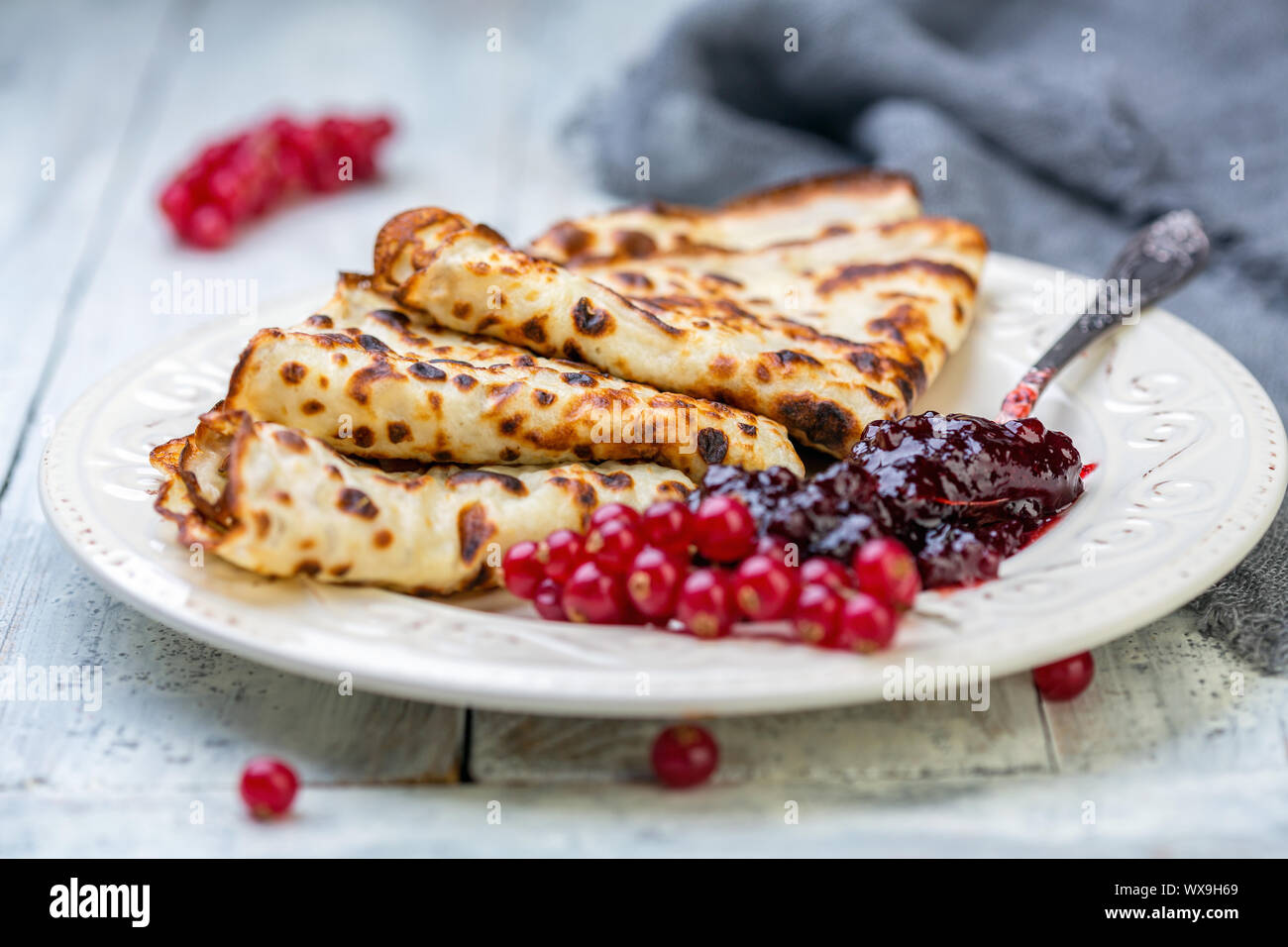 Traditional Norwegian pancakes Stock Photo - Alamy