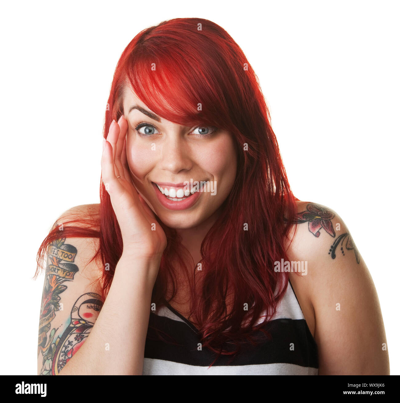 Blushing red face embarrassed hi-res stock photography and images - Alamy